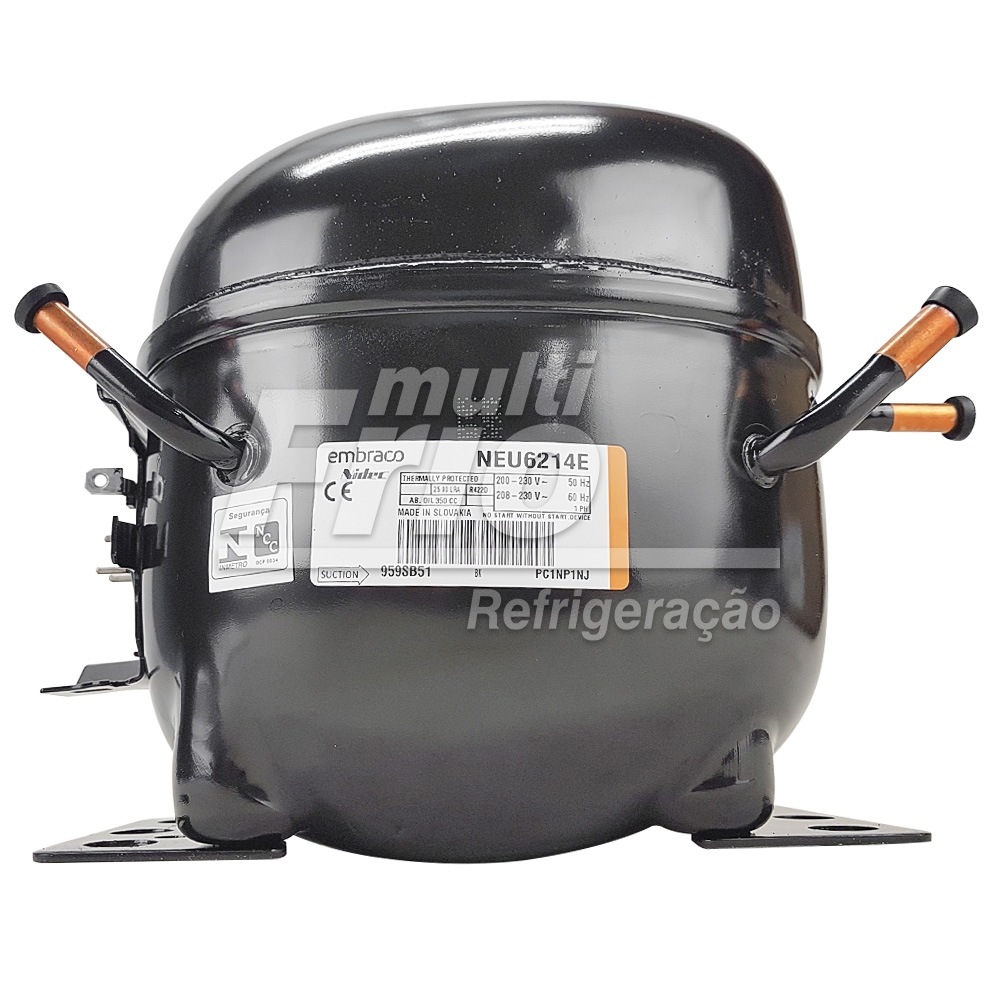 Motor Compressor 3/4 HP Aspera NEU 6214E 220V R22 | Multifrio Refrigeração