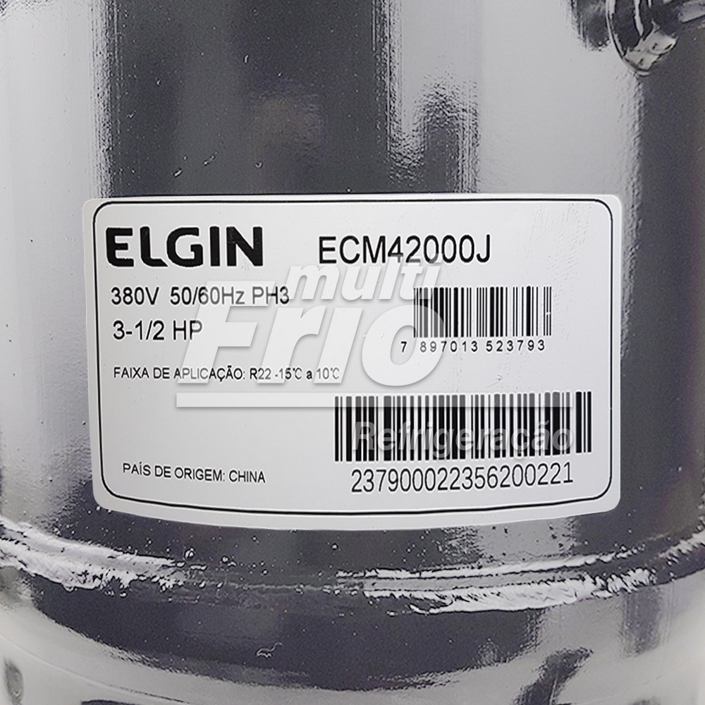 Motor Compressor Elgin 3,5 HP ECM-42000-J 380V Trifásico R22 Média ...